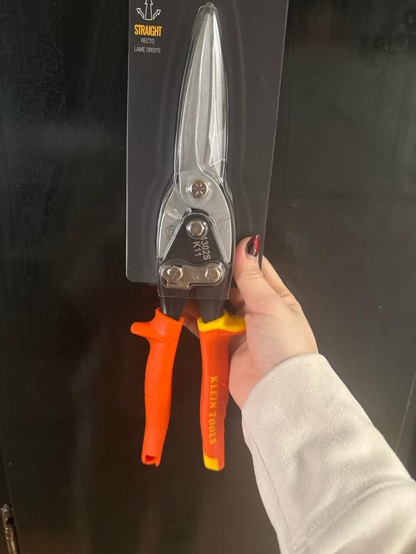 Klein Tools Long Cut Aviation Snips, Straight in the Tin Snips ...