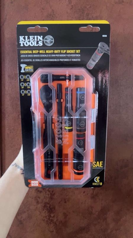 Klein Tools KNECT Essential 1/4-in 3/8-in Drive Standard (SAE) Deep ...