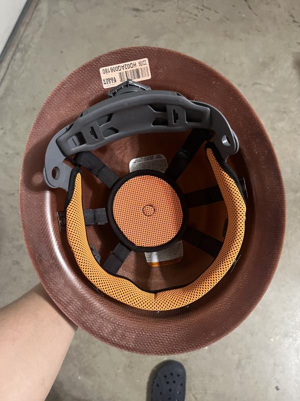 Klein Tools Full Brim Quick Adjusting Ratchet Brown Hard Hat 60447 at ...
