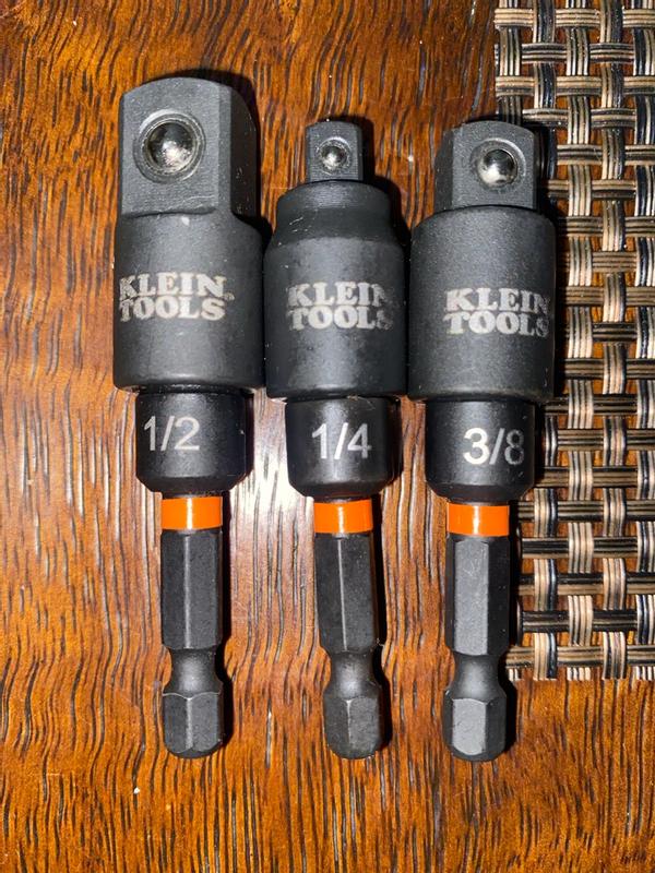 Klein Tools Swivel Impact Driver Socket Adapter Set, 3-Piece in the ...
