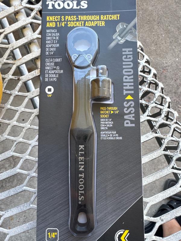 Klein Tools KNECT (S) Pass Through Ratchet and 1/4-Inch Drive Socket ...