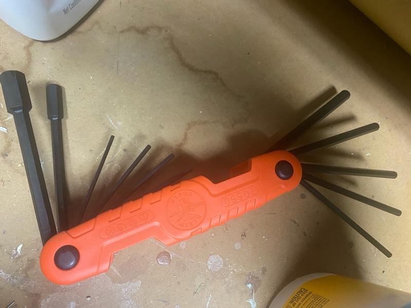 Klein Tools Pro Folding Attached Standard (SAE) (11-Pieces) Hex Key Set ...