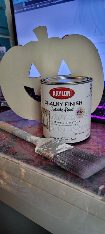 Krylon Chalky Extra-white Base Water-based Chalky Paint (1-quart ...