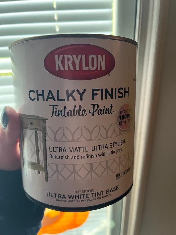 Krylon Chalky Extra-white Base Water-based Chalky Paint (1-quart ...