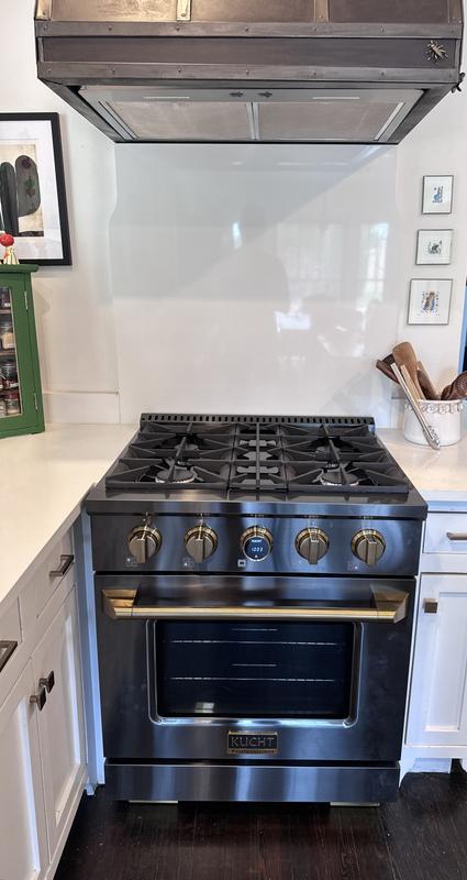 Kucht 36-in Deep recessed 6 burners Convection Oven Freestanding Dual ...