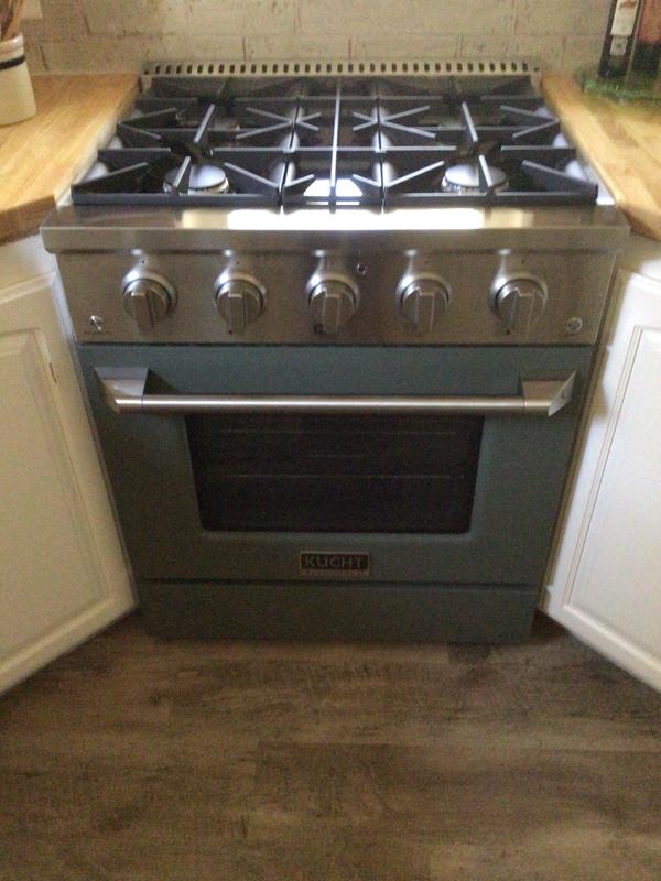 Kucht 36-in Deep recessed 6 burners Convection Oven Freestanding Dual ...