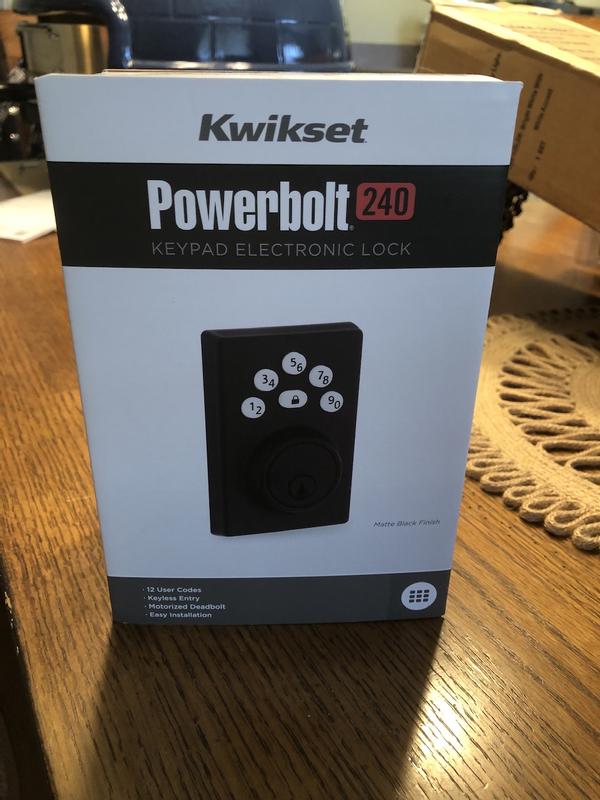 Kwikset Powerbolt 240 Contemporary Matte Black Electronic Deadbolt with ...
