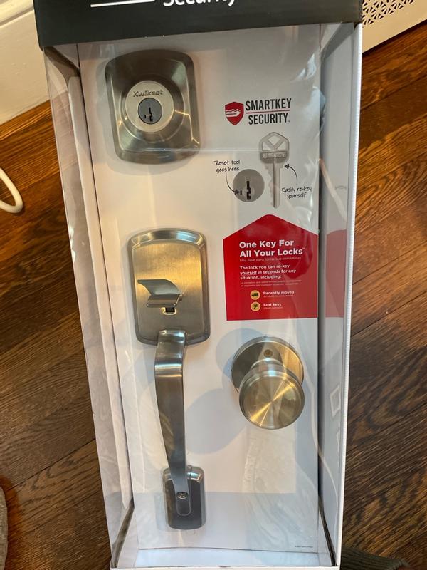 Kwikset Henley Satin Nickel Exterior Single-Cylinder Deadbolt and Keyed ...