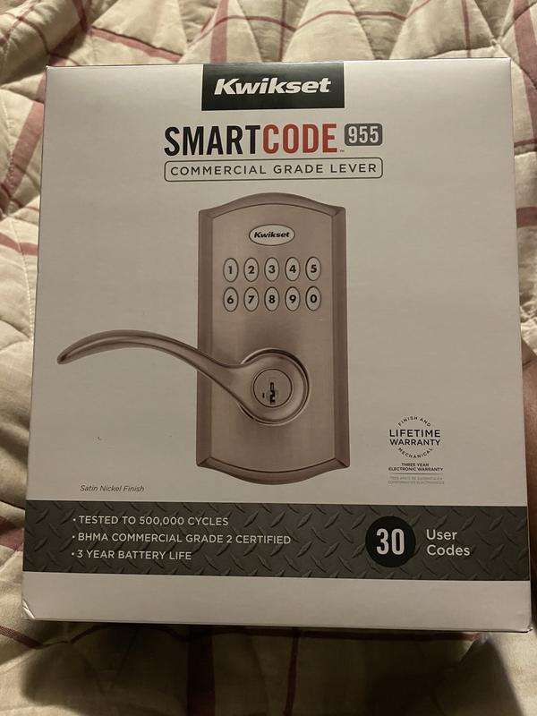 Kwikset SmartCode 955 Kingston Lever Satin Nickel Keypad Electronic ...
