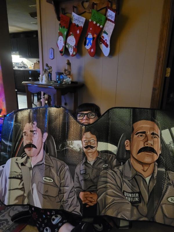 The office mustaches accordion sunshade store