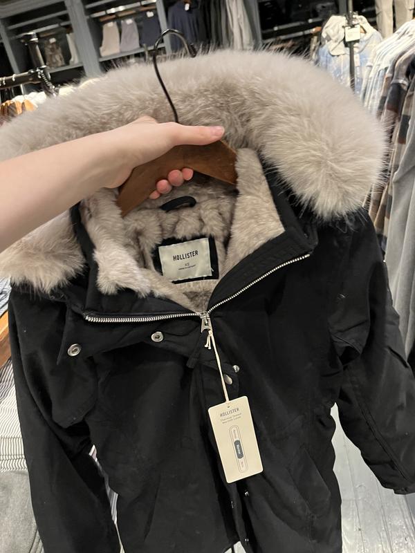 Hollister faux fur lined parka store