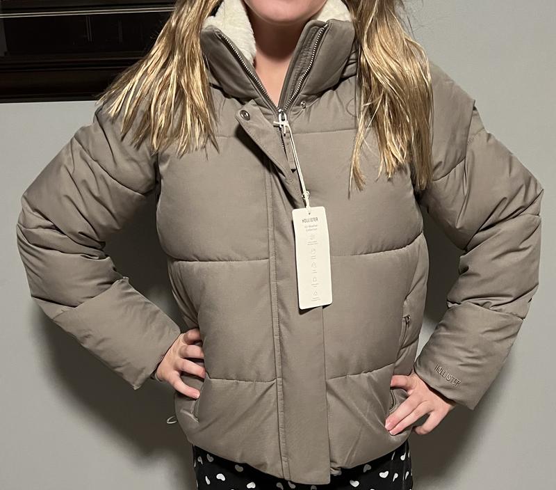 Women s Faux Fur Lined All Weather Camo Puffer Jacket Women s Jackets Coats HollisterCo