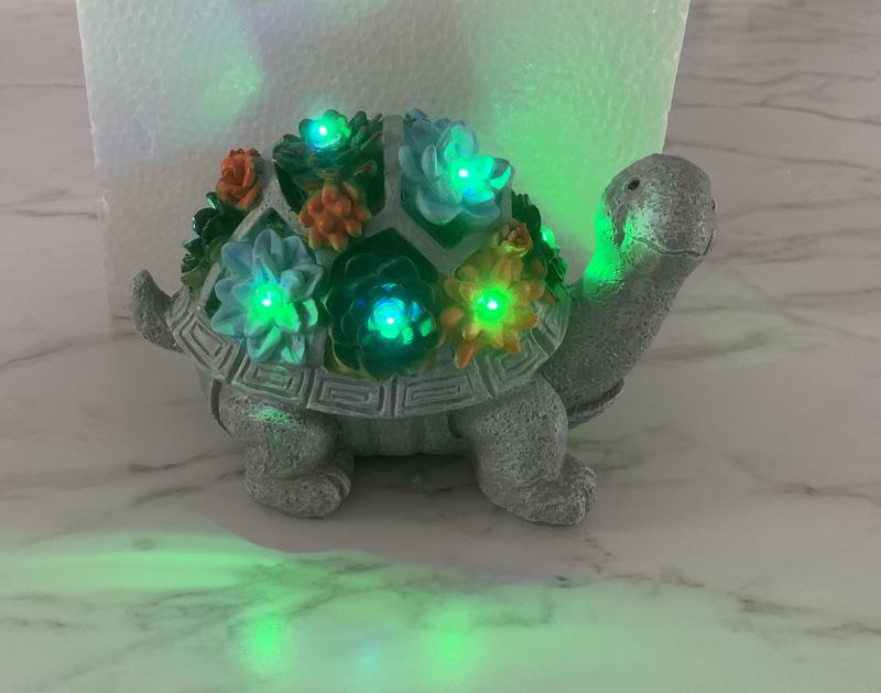 HOM 4.92-in H x 3.94-in W Gray Turtle in the Garden Statues department ...
