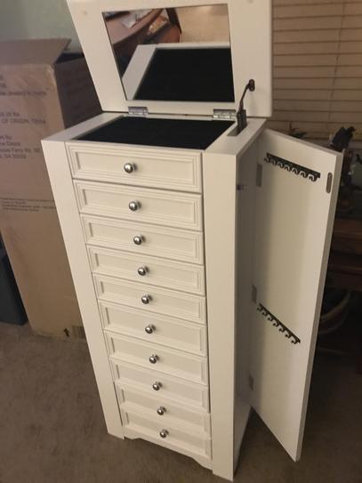 Reviews for Home Decorators Collection Bradstone White Jewelry Armoire Pg 1 The Home Depot