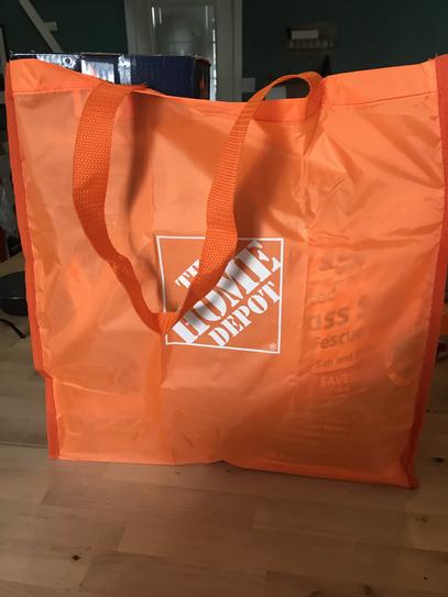 The Home Depot 7.25 in. Orange Reusable Shopping Bag HDRUBAG-TH - The ...