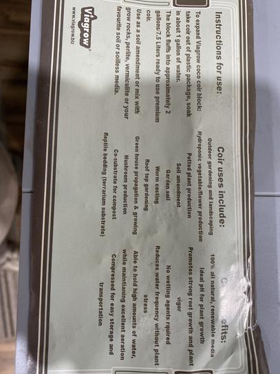 Viagrow 1.4 lbs./650g Premium Coco Coir, Soilless Grow Media, Coconut ...