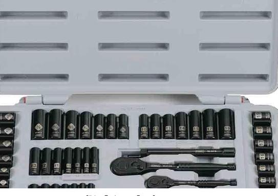 Stanley 1/4 in. & 3/8 in. Drive Black Chrome Laser Etched SAE Mechanics ...