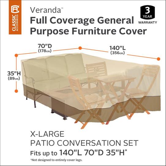 Classic Accessories Veranda 100 in. L x 70 in. D x 35 in. H Full ...