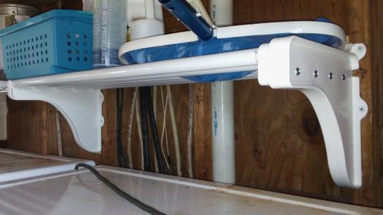 EZ Shelf 28 in. - 50 in. Metal Expandable Shelf in White with 2 End ...