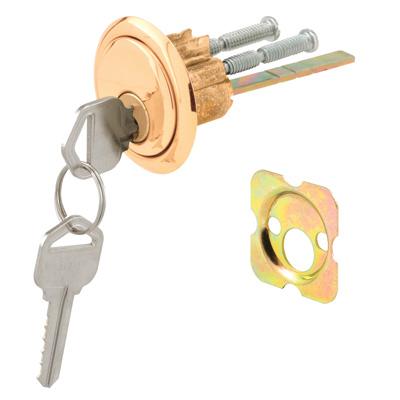 Prime-Line Brass Diecast, Rim Cylinder Lock with Trim Ring, 5 Pin GD ...