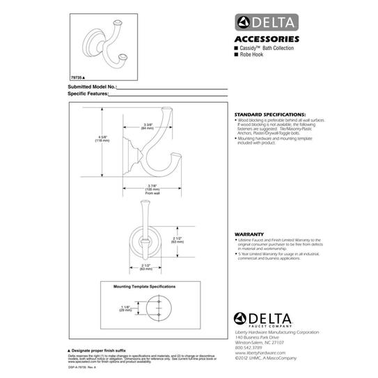 Delta Cassidy J-Hook Double Robe Hook in Stainless 79735-SS - The Home ...