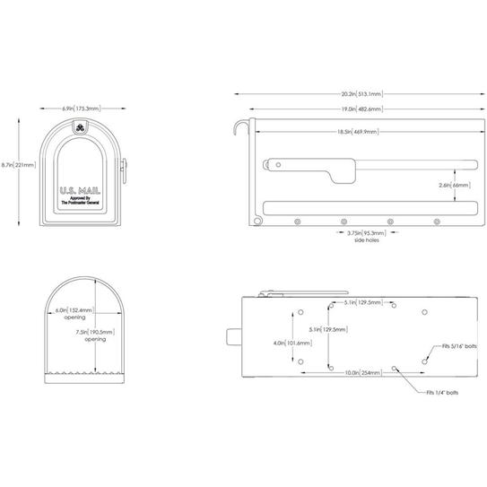 Architectural Mailboxes MB2 Black, Large, Steel, Post Mount Mailbox ...