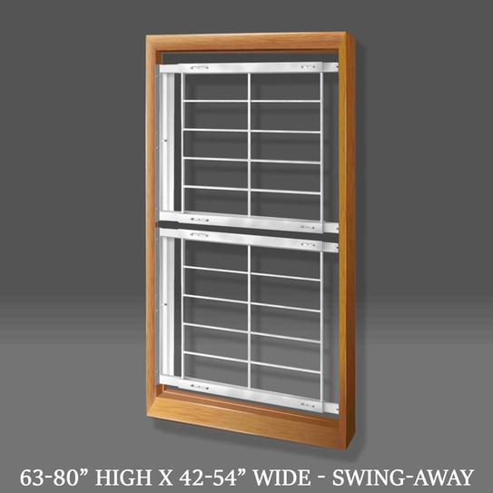 Mr. Goodbar Swing-Away 42 in. to 54 in. Adjustable Width 8-Bar Window ...