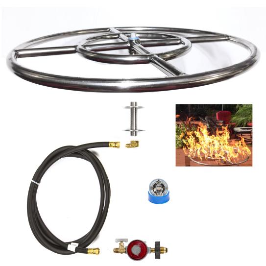 Pure Garden 32 in. Steel Round Fire Pit with Spark Screen and Log Poker ...