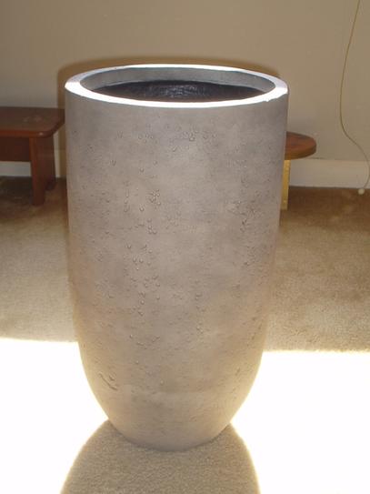 Vigoro 13 in. Clovis Medium Gray Smooth Cement Composite Round Cylinder Planter (13 in. D x 25.5 ...