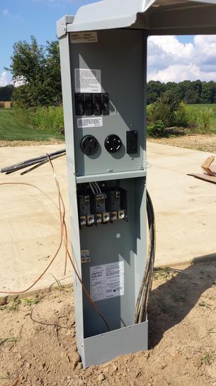 GE RV Earth Burial Pedestal with 50 Amp and 30 Amp RV Receptacles and a ...