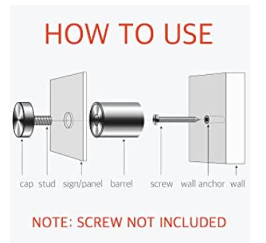 GlideRite 1 in. Dia x 1 in. L Stainless Steel Standoffs for Signs (4 ...