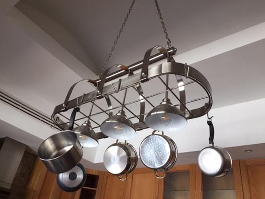 Volume Lighting 3-Light Brushed Nickel Pot Rack Pendant V3023-33 - The ...