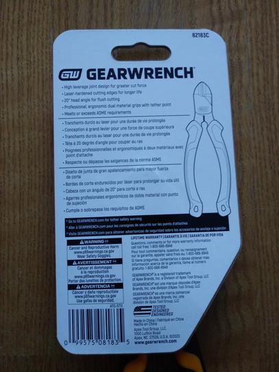 GEARWRENCH 6 in. PITBULL Diagonal Cutting Plier Cushion Grip 82178C-06 ...