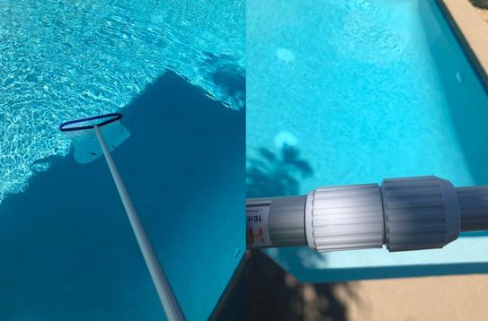 HDX 16 ft. x 1 1/4 in. Dia Anodized Aluminum Telescopic Swimming Pool ...