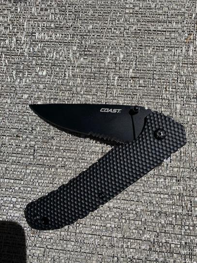 Coast 3.5 in. Stainless Steel Partially Serrated Drop Folding Knife ...