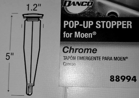DANCO 1 in. Plastic Pop-Up Stopper for Moen in Chrome 88994 - The Home ...