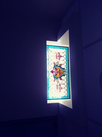 Buy Blue Fleur De Lis Stained Glass Pub Window Panel Online at Lowest ...
