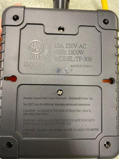 Yellow Jacket 6 ft. 14/3 SJTW Right Angle GFCI 4-Outlet Power Block ...