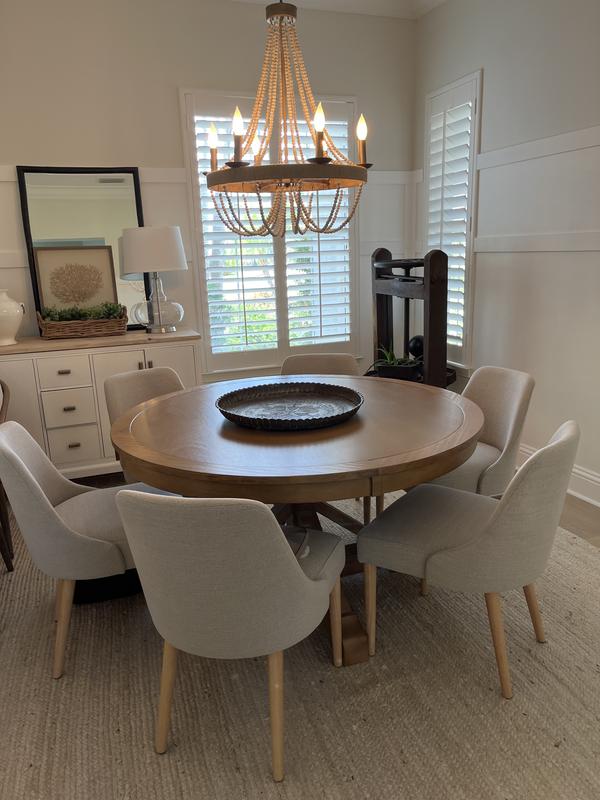 Reviews for Home Decorators Collection Aberwood Patina Oak Finish Wood Round Dining Table for 4 54 in. L x 30 in. H Pg 5 The Home Depot