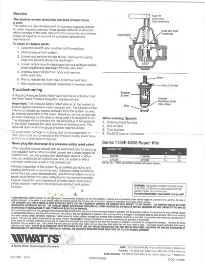 Watts 1/2 in. Bronze High Capacity Feed Water Pressure Regulator, NPT ...