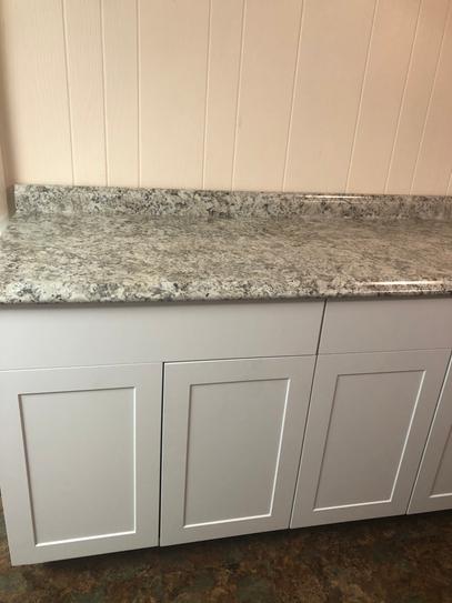 Hampton Bay 10 ft. Laminate Countertop in Typhoon Ice with Valencia ...