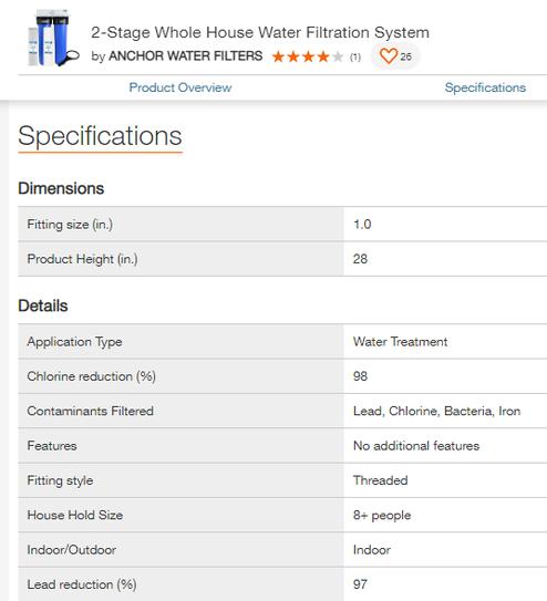 ANCHOR WATER FILTERS 2-Stage Whole House Water Filtration System AF ...