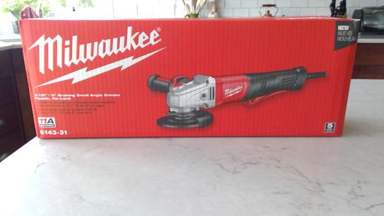 Milwaukee 11 Amp Corded 4-1/2 in. or 5 in. Braking Small Angle Grinder Paddle with No-Lock 6143 ...