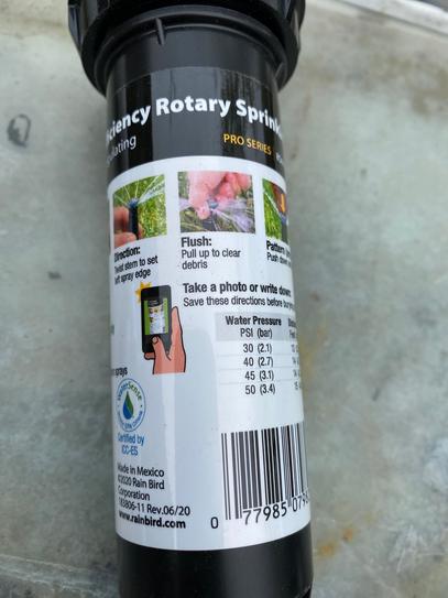 Rain Bird 12SA 4 in. Pop-Up Rotary PRS Sprinkler, Full Circle Pattern ...