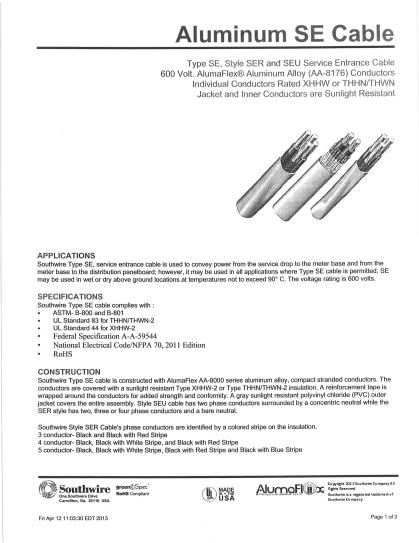 Southwire 500 ft. 2/0-2/0-2/0 Gray Stranded AL SEU Cable 13091401 - The ...
