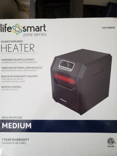 Lifesmart Medium Room 1,500-Watt 4-Element Infrared Heater with Remote ...