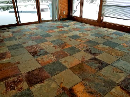 MSI 3 Rivers Gold 16 in. x 24 in. Textured Slate Floor and Wall Tile ...