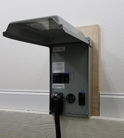 GE RV Panel with 50 Amp and 30 AMP RV Receptacles and a 20 Amp GFCI ...