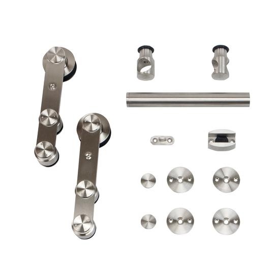 Stainless Glide 78-1/4 in. Stainless Steel Round Rail with Mounting ...