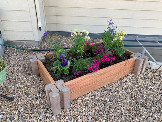Oldcastle 7.5 in. x 7.5 in. x 5.5 in. Tan Brown Planter Wall Block ...